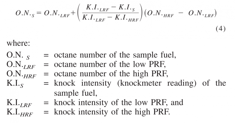 Waukesha Cfr Octane Engine-How to Calculate the Octane Number