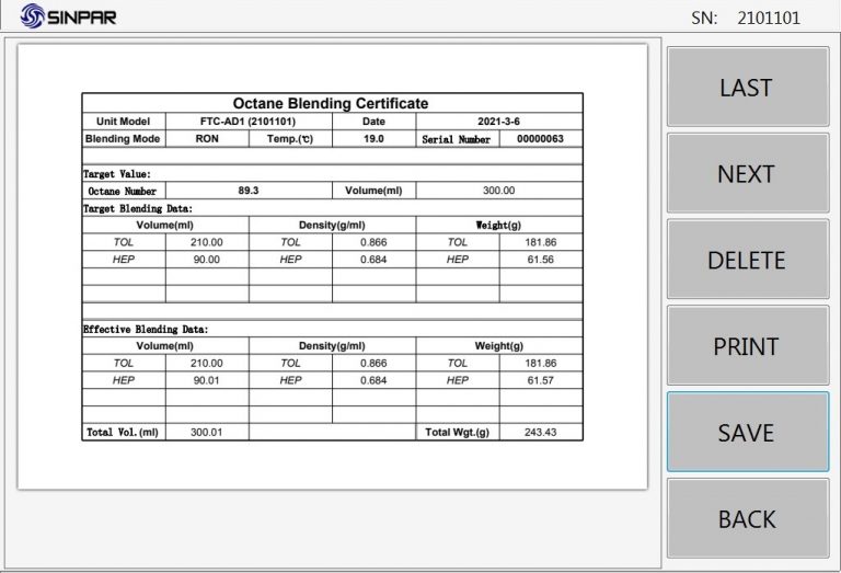 Octane Cetane Reference Fuel Blending Operation
